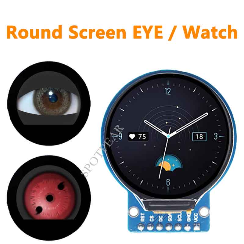 Eye 096inch 128inch Round Lcd Display Screen For Arduino Raspberry Pi Esp32 Pico Stm32