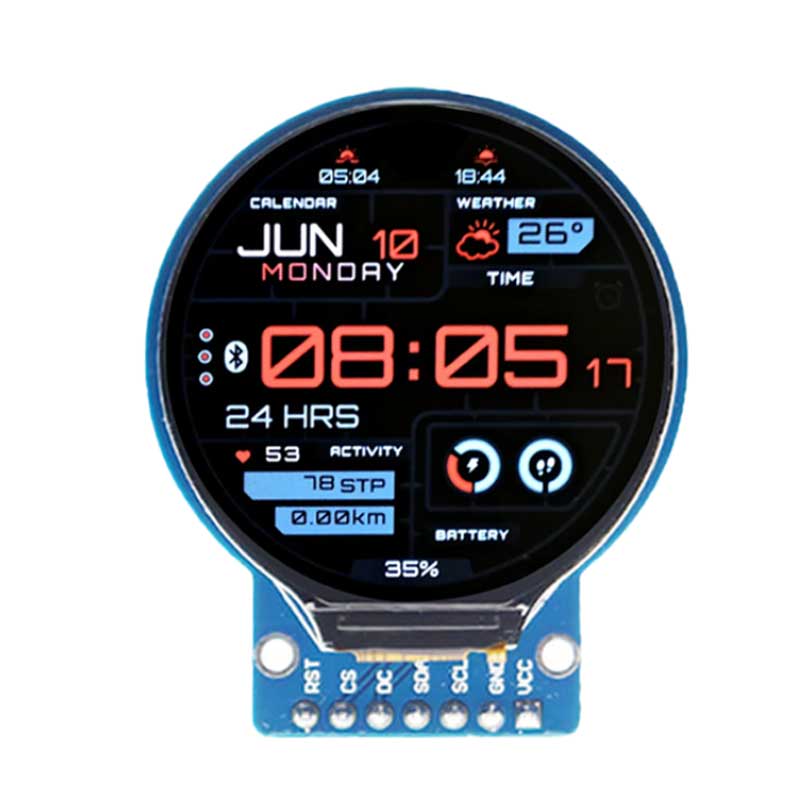 Eye 096inch 128inch Round Lcd Display Screen For Arduino Raspberry Pi Esp32 Pico Stm32