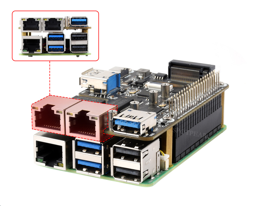 Raspberry Pi 5 PCIe To USB3 HUB Double 2 5G ETH RJ45 And M 2 NVMe SSD Raspberry Pi 5 PCIe To USB3 HUB Double 2 5G ETH RJ45 And M 2 NVMe SSD